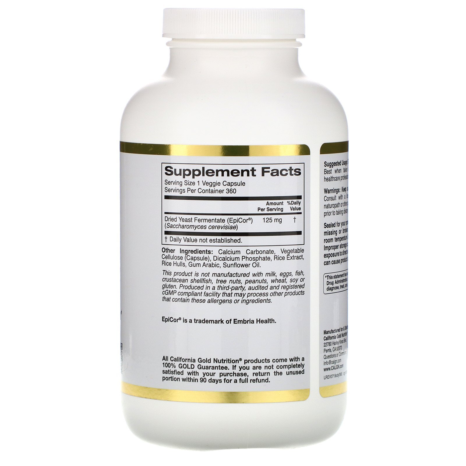 Comprar California Gold Nutrition, Epicor para Crianças, 125 mg, 360 ...