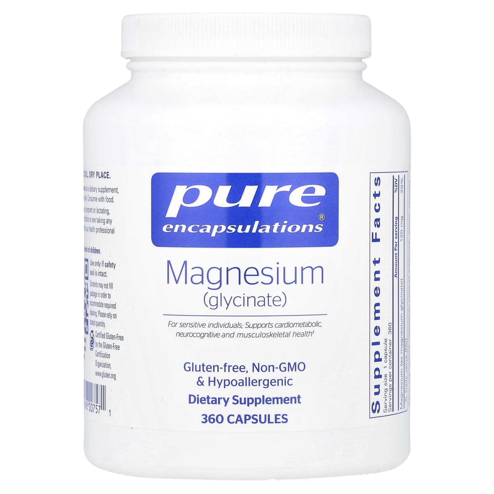 Comprar Pure Encapsulations Magnésio (Glicinato) 360 Cápsulas (120 mg ...