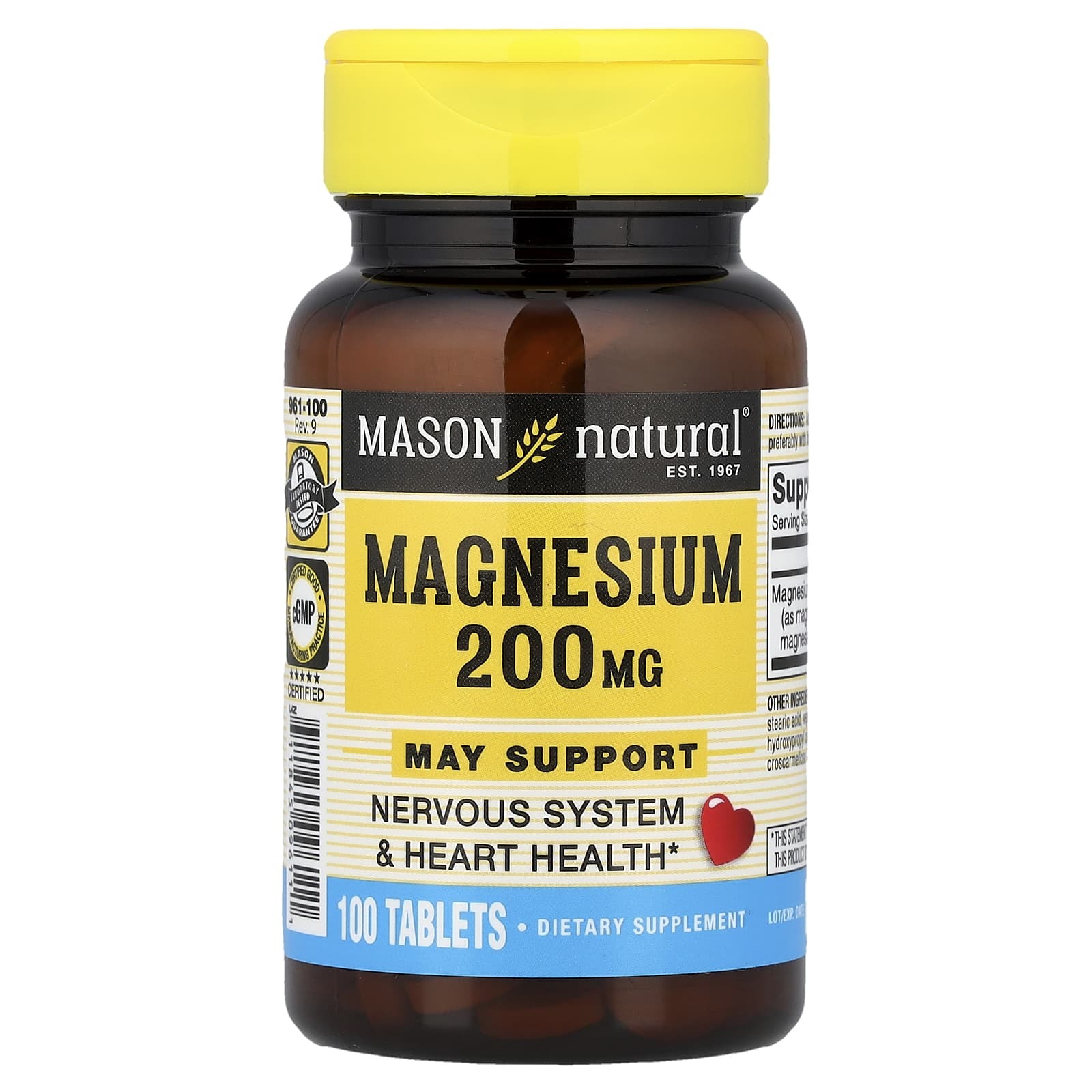 Comprar Mason Natural Magnésio 200 mg 100 comprimidos preço no Brasil ...