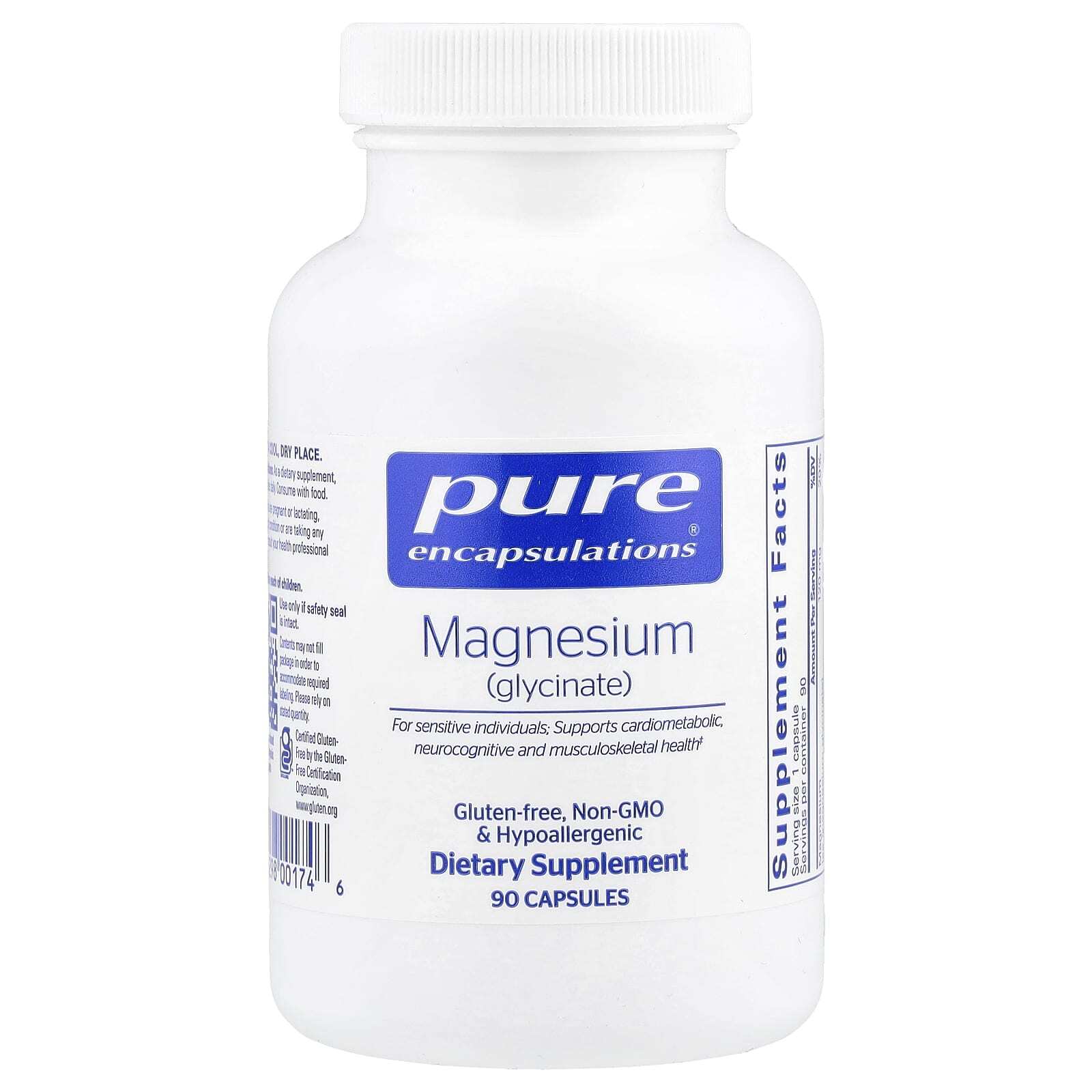 Comprar Pure Encapsulations Magnésio (Glicinato) 120 mg 90 Cápsulas ...